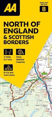AA Road Map North of England & Scottish Borders by | Paper Plus
