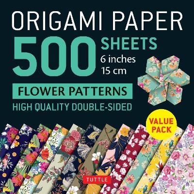Origami Paper 500 sheets Flower Patterns 6" (15 cm) by | Paper Plus