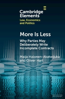 More is Less by Maija Halonen-Akatwijuka, Oliver Hart | Paper Plus
