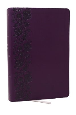 NKJV Giant Print End-of-Verse Reference Bible, Purple Leathersoft, Red ...
