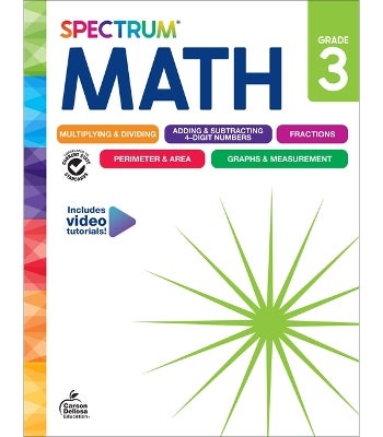 Spectrum Math Workbook, Grade 3 by | Paper Plus