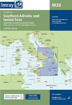 M30 Southern Adriatic and Ionian Seas by Imray M Series | Paper Plus
