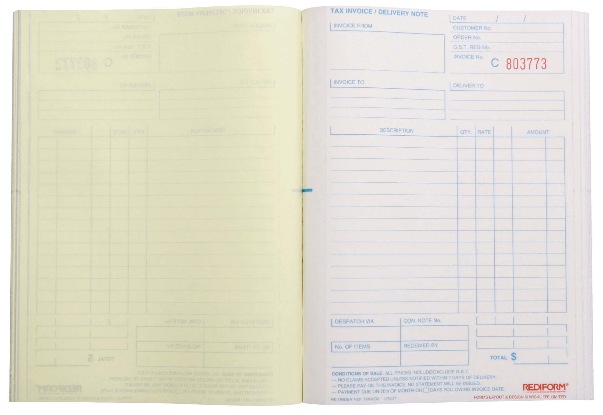 Rediform Account Book Invoice/Delivery Duplicate 50 Pages | Paper Plus