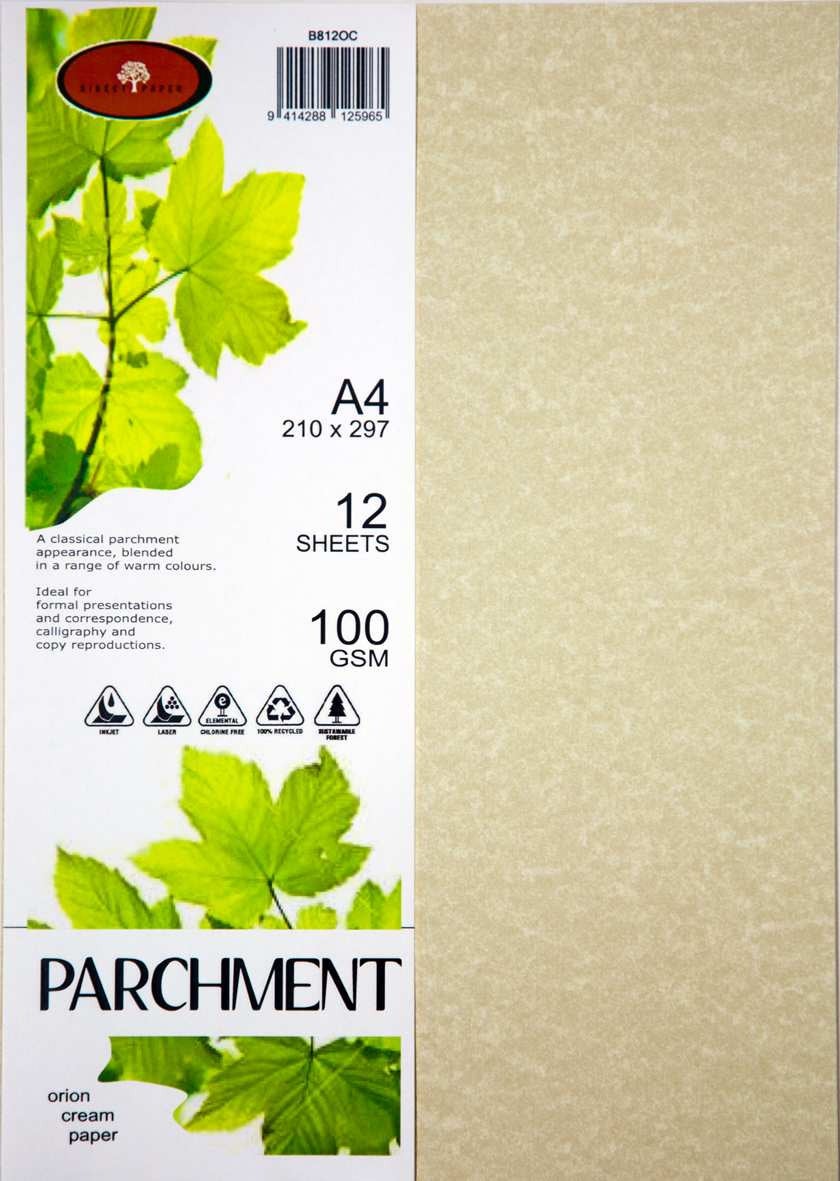 Parchment Paper A4 100gsm Orion Cream Pack 12 | Paper Plus