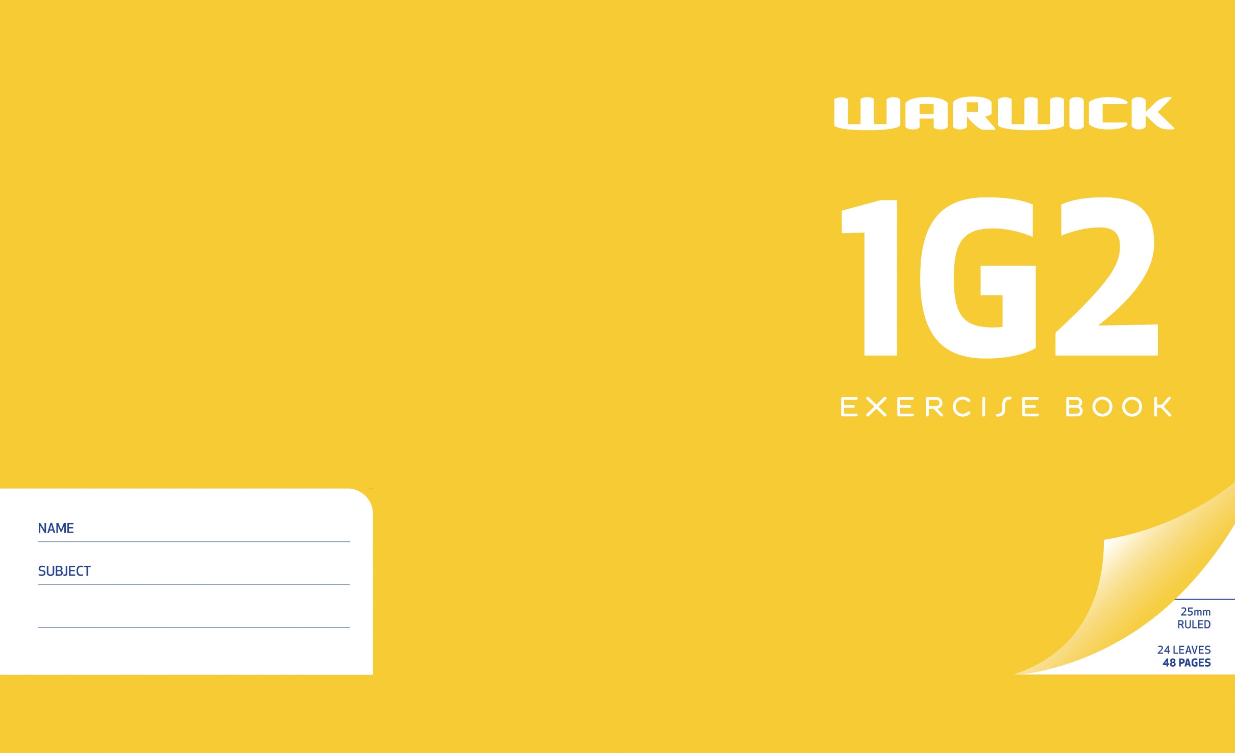 Warwick Exercise Book 1G2 24 Leaf Ruled 25mm 125x202mm | Paper Plus