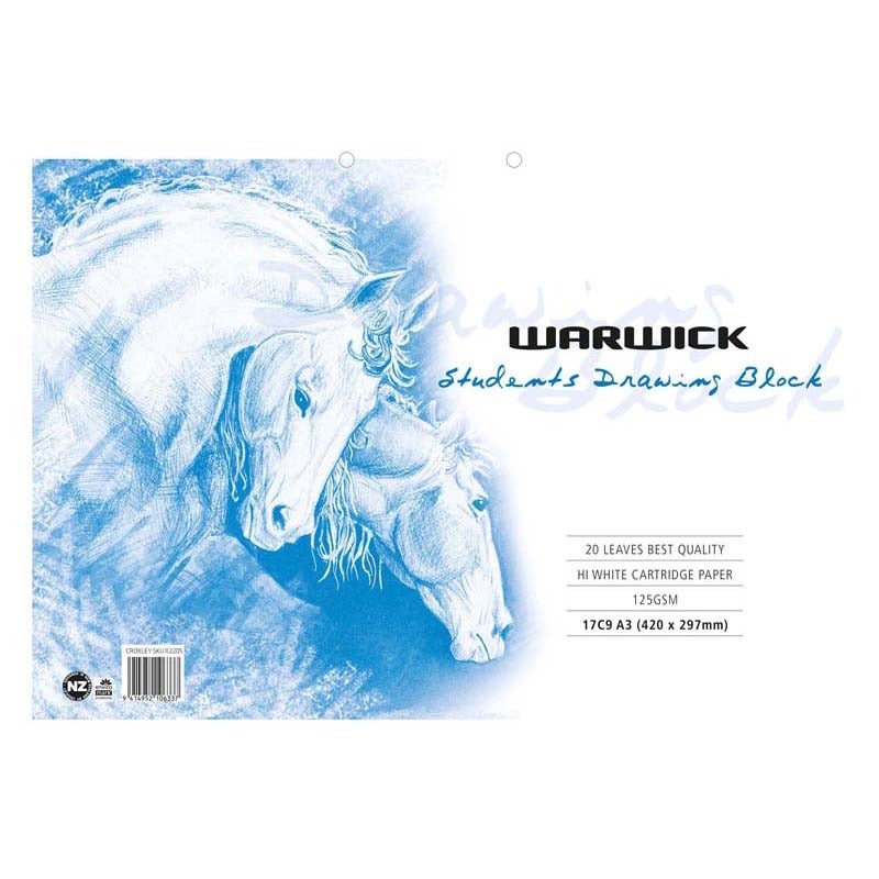 Warwick A3 Drawing Pad, 17C9, Punched, 110gsm, 20 Pages | Paper Plus
