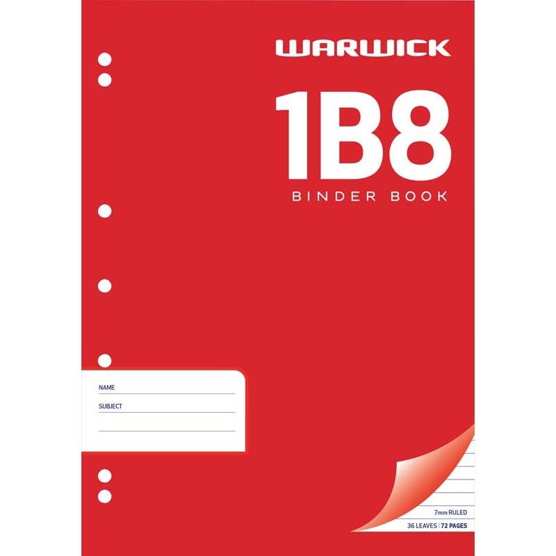 Warwick Exercise Book 1B8 36 Leaf A4 Punched Ruled 7mm 297x210mm (WA4 ...