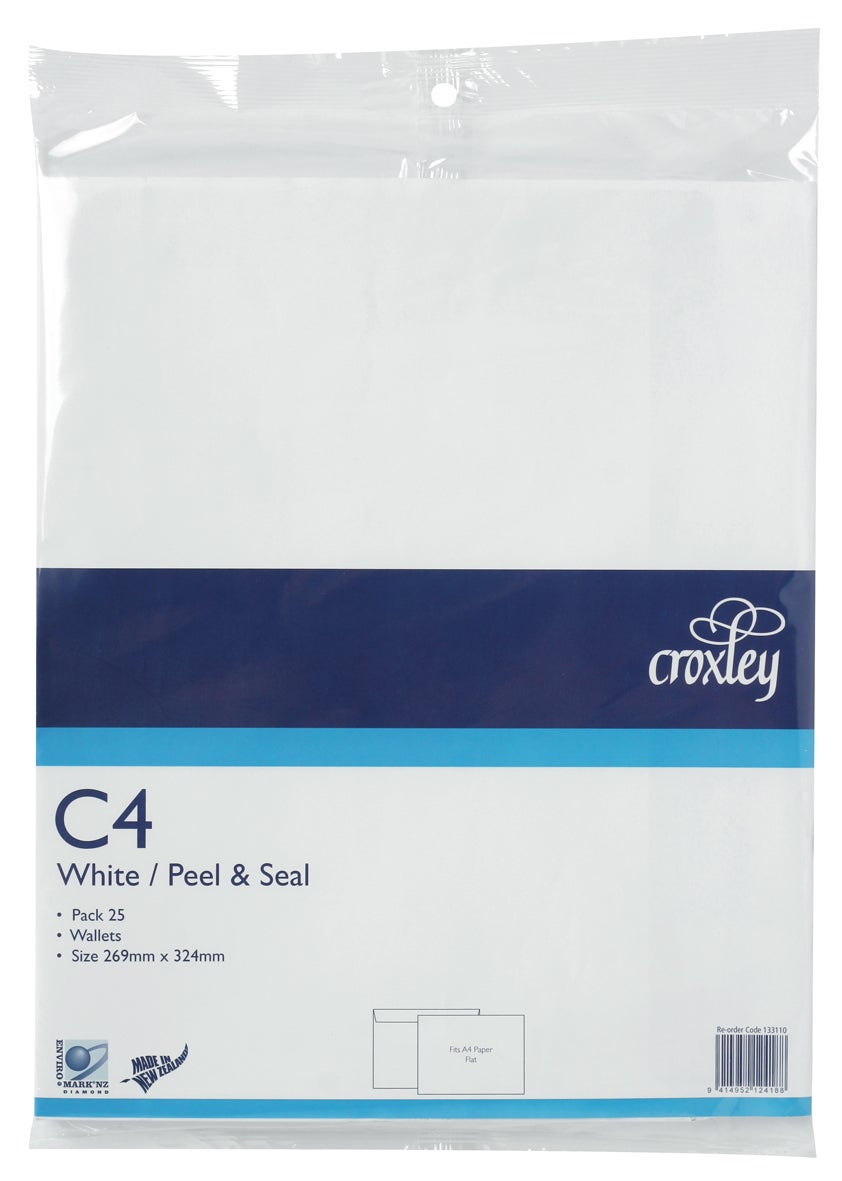 Croxley Envelopes C4 Peel & Seal Non Window White Pack 25 | Paper Plus