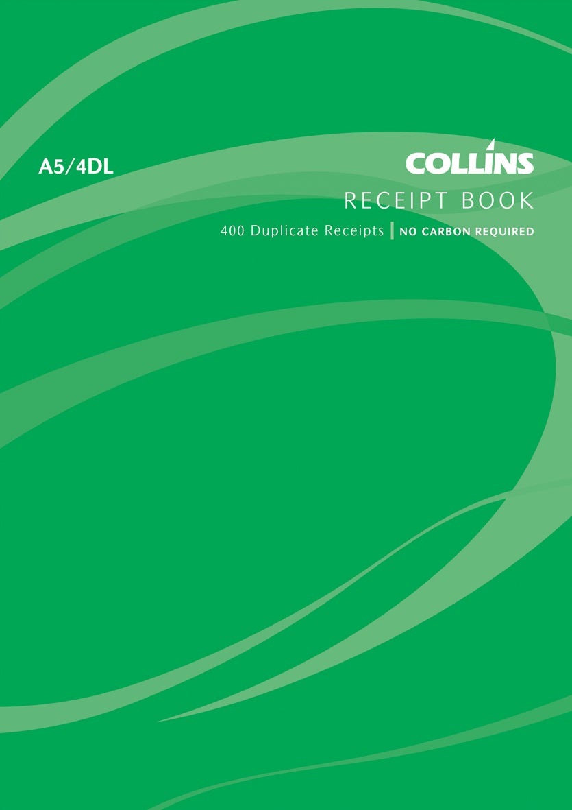 Collins Cash Receipt Book A5/4 DL Duplicate 100 Pages | Paper Plus