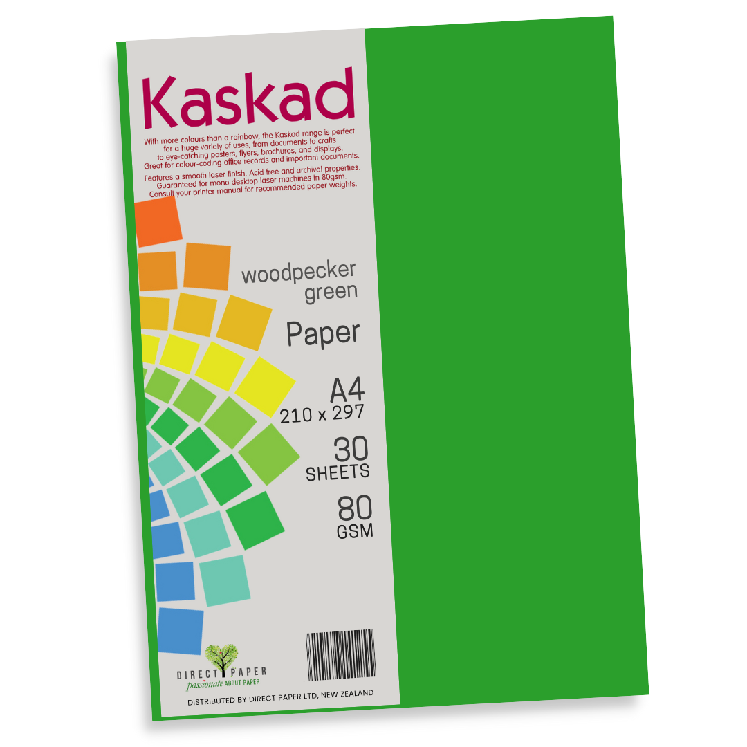 Kaskad Paper A4 80gsm Woodpecker Green Pack 30 | Paper Plus