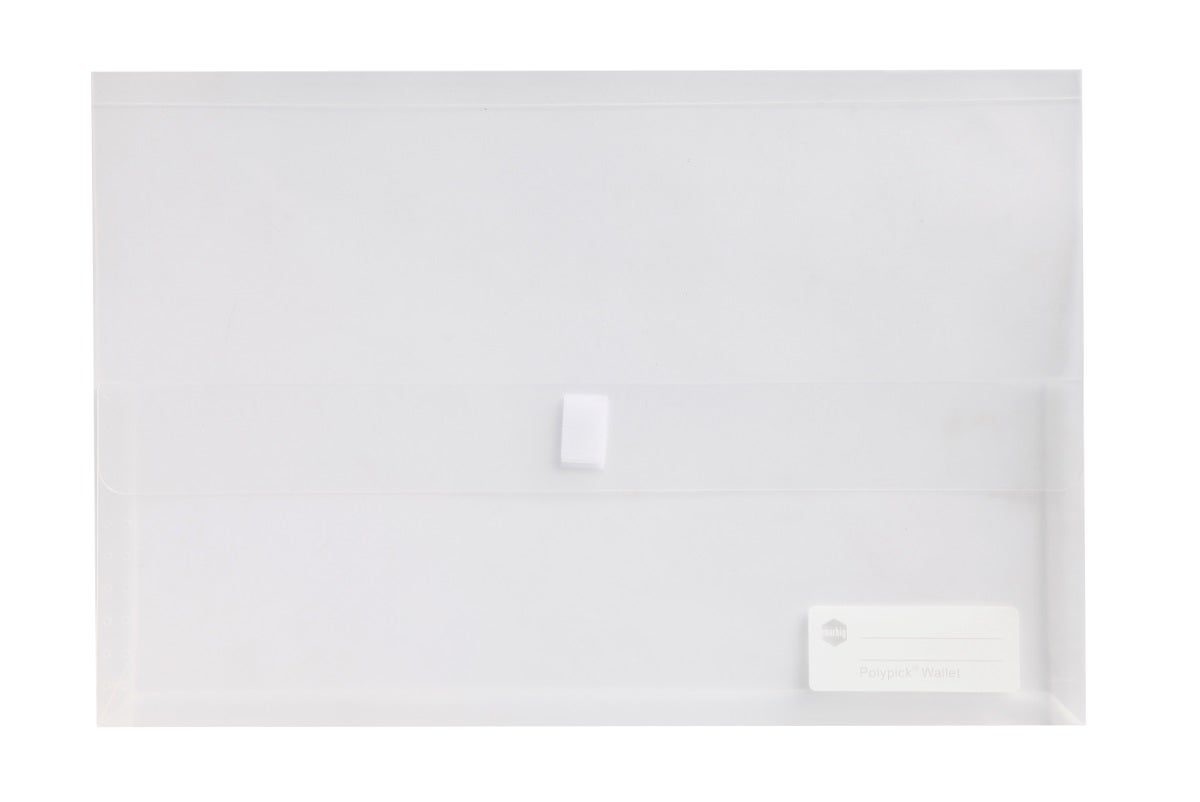 Marbig Polypick Document Wallet Foolscap Clear | Paper Plus