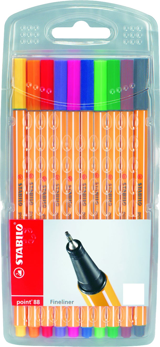 Stabilo Point 88 Fineliner Assorted Colours Pack 10 | Paper Plus