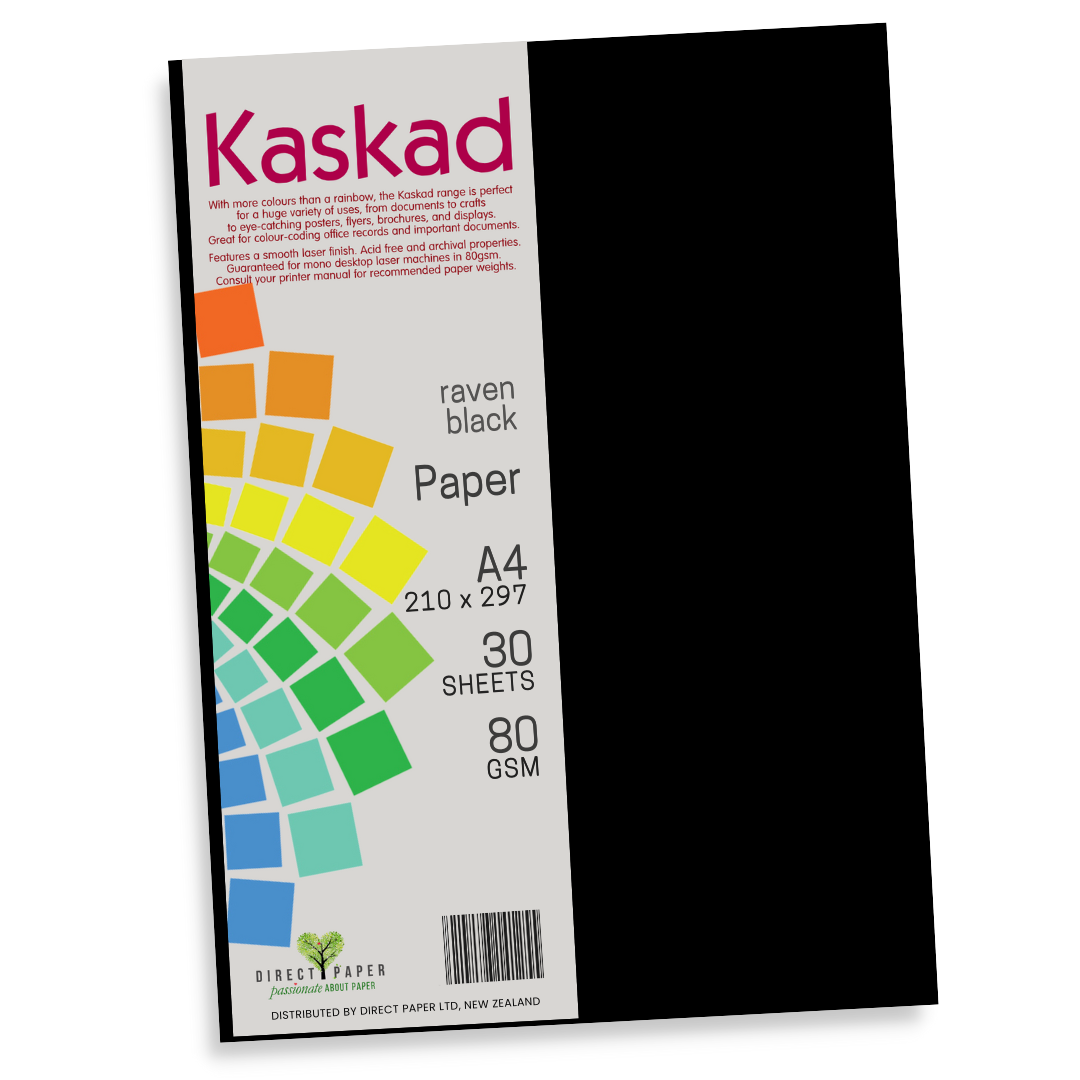 Kaskad Paper A4 80gsm Raven Black Pack 30 | Paper Plus