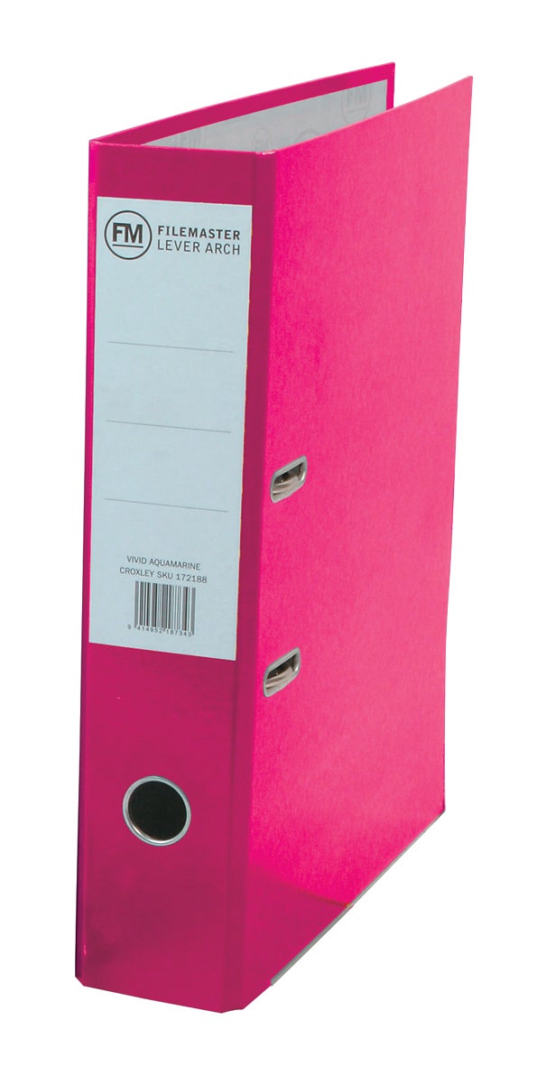 FM Vivid Foolscap Lever Arch Binder Pink | Paper Plus