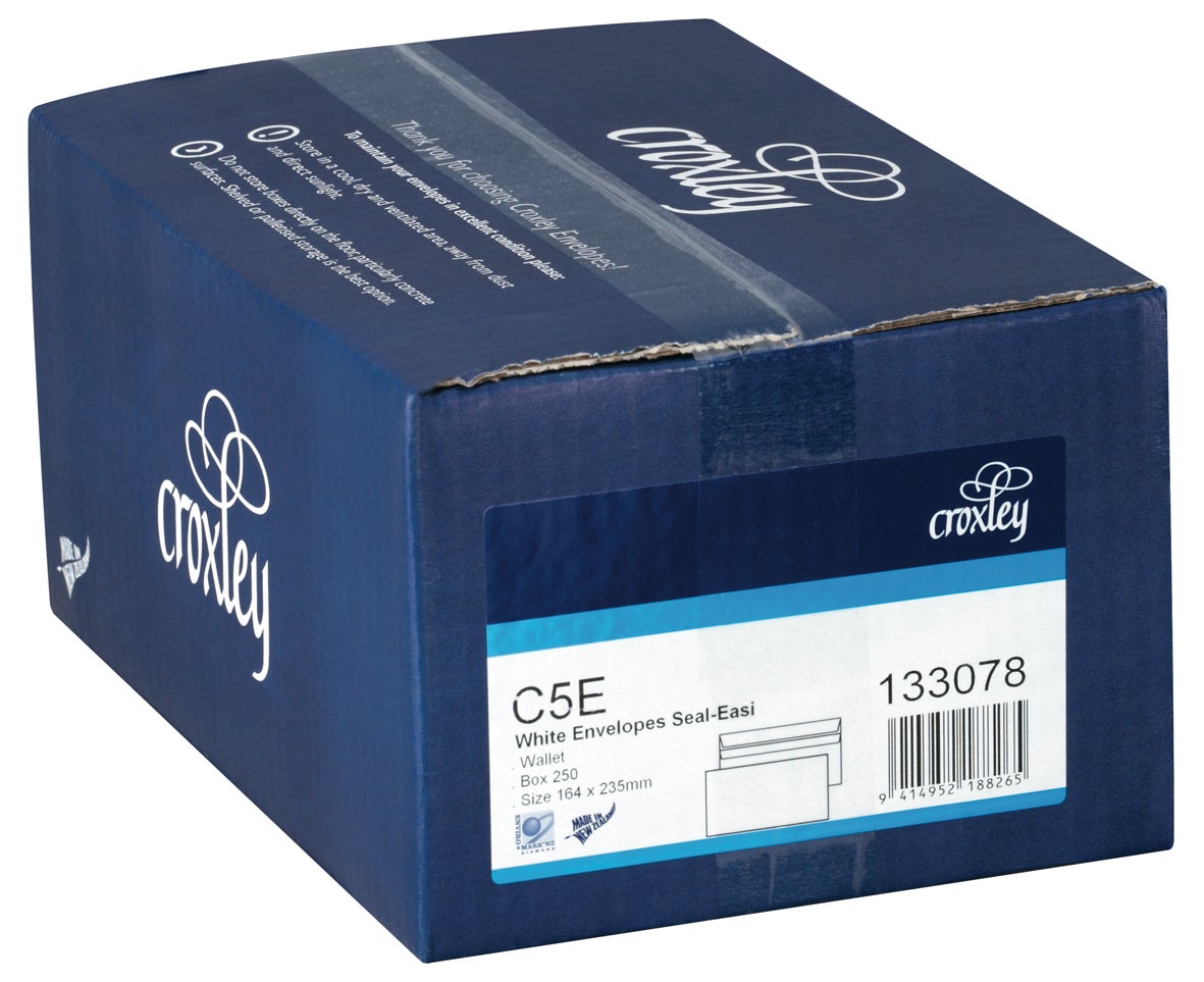 Croxley Envelopes C5E Seal Easi Non Window White Box 250 | Paper Plus