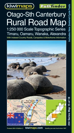 Rural Road Maps Otago Sth Canterbury by Kiwimaps | Paper Plus