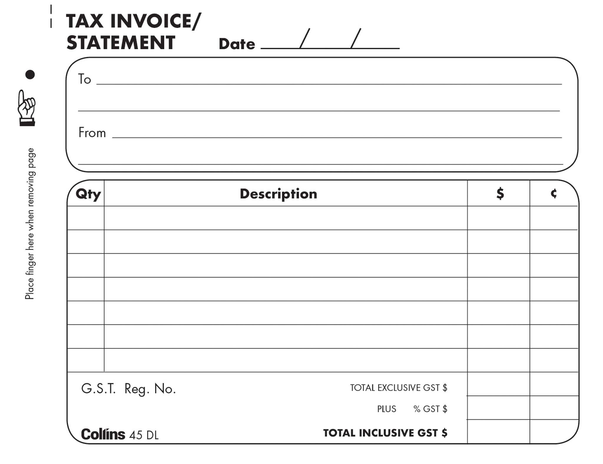 Collins Tax Invoice Book 45 DL Duplicate 100 Pages | Paper Plus