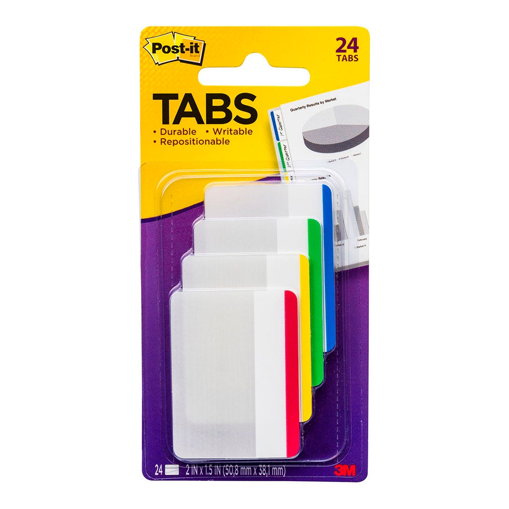 Post-It Durable Tabs 686F-1 50X38 Pk24 | Paper Plus