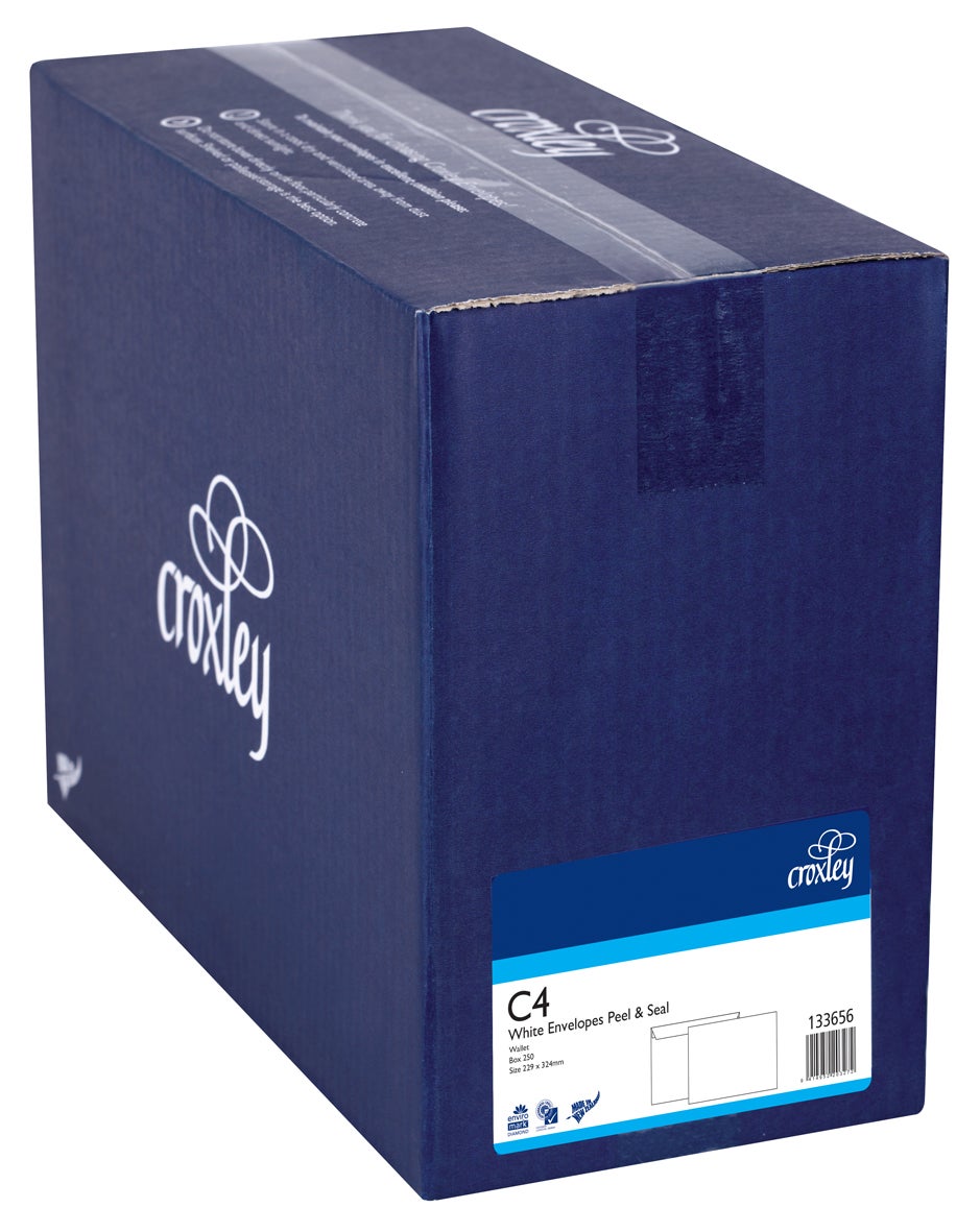 Croxley Envelopes C4 Peel & Seal Non Window White Box 250 | Paper Plus