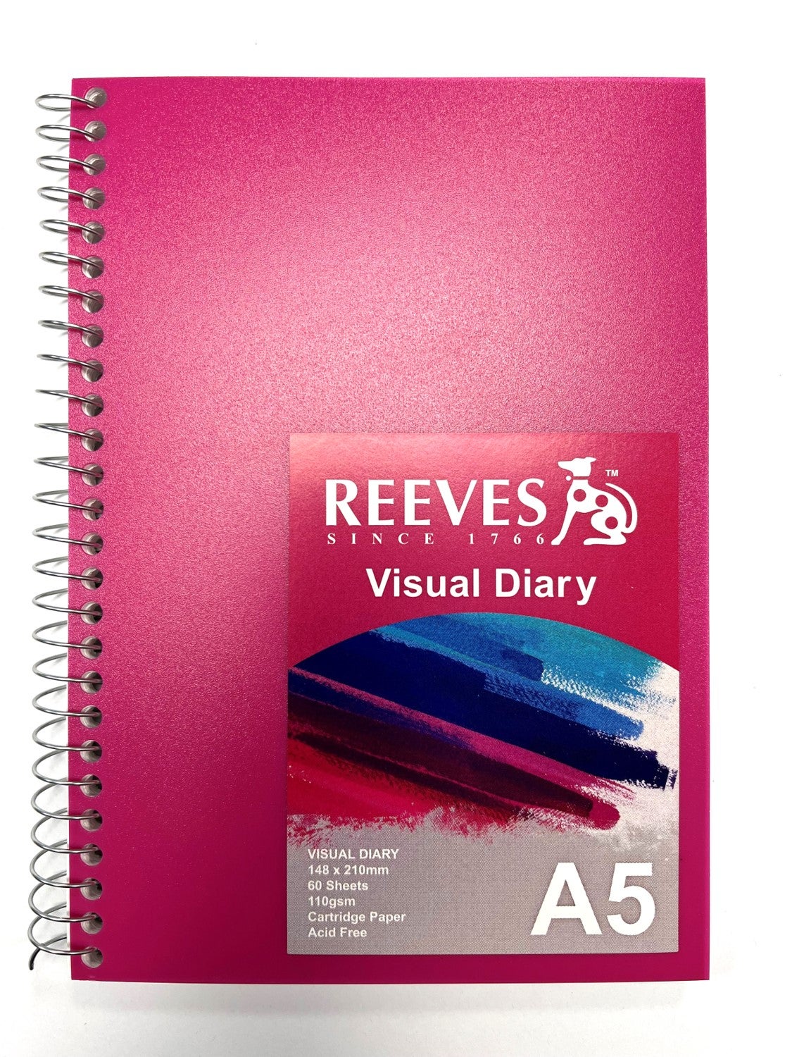 Reeves A5 Visual Diary 110gsm 60 Sheet FSC Pink | Paper Plus