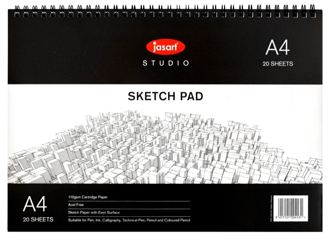 Jasart A4 Sketch Pad Spiral, 110gsm, 20 Sheets | Paper Plus