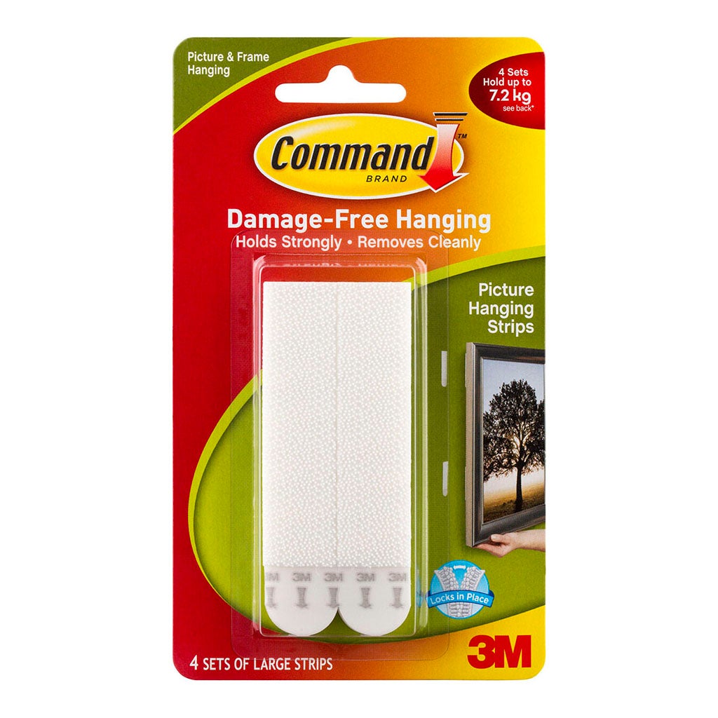 Command Strips Large White 17206 Set 4 Pack | Paper Plus