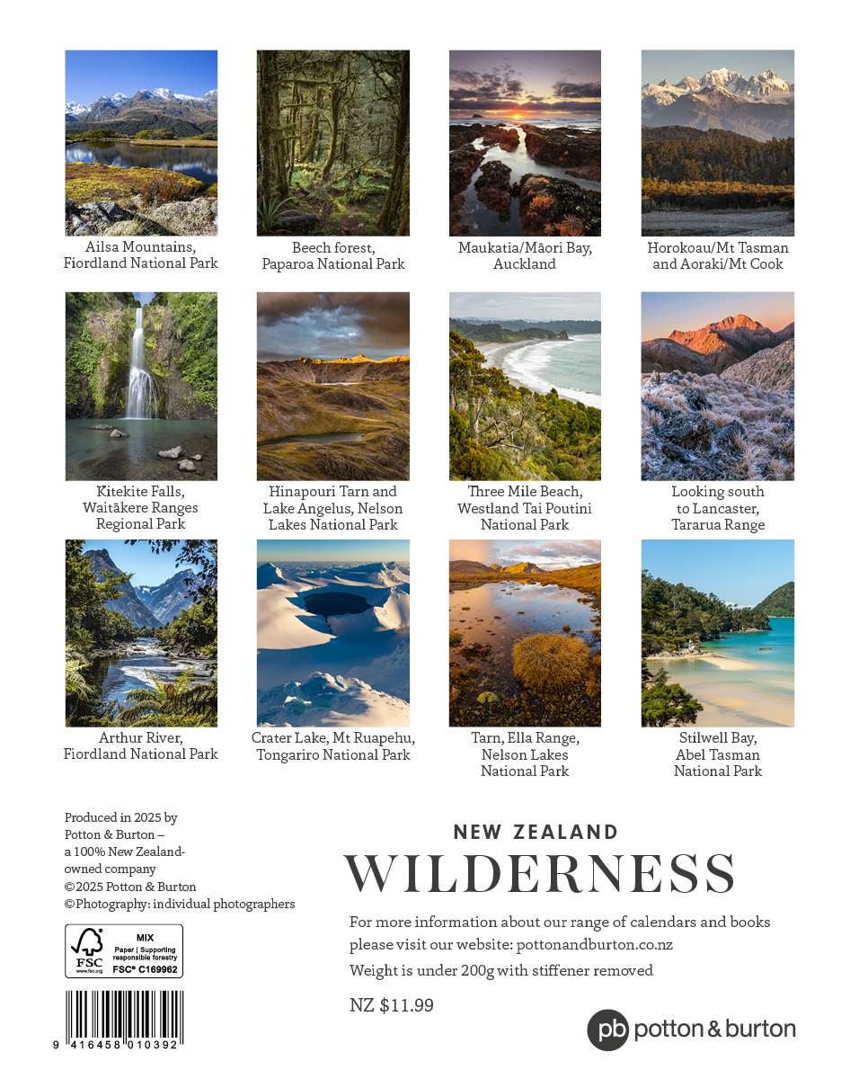 2026 New Zealand Wilderness Calendar | Paper Plus