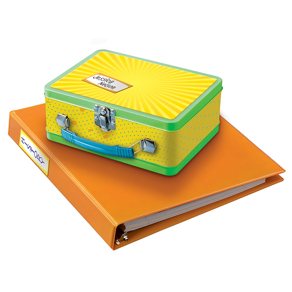 Avery Label Kids Durable Orange Yellow Neon Border 89x32mm 4up 5 Sheets ...
