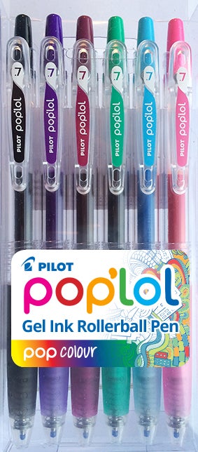 Pilot Pop'Lol Pens 0.7mm Pack 6 Assorted Colours | Paper Plus