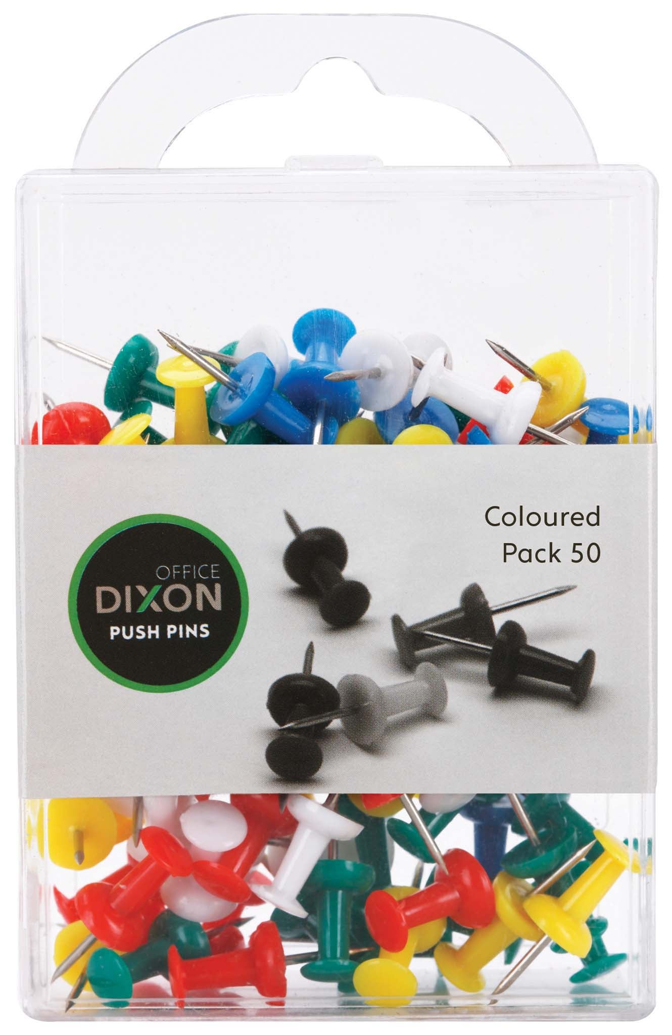 Dixon Push Pins Pack 50 Assorted Colour | Paper Plus