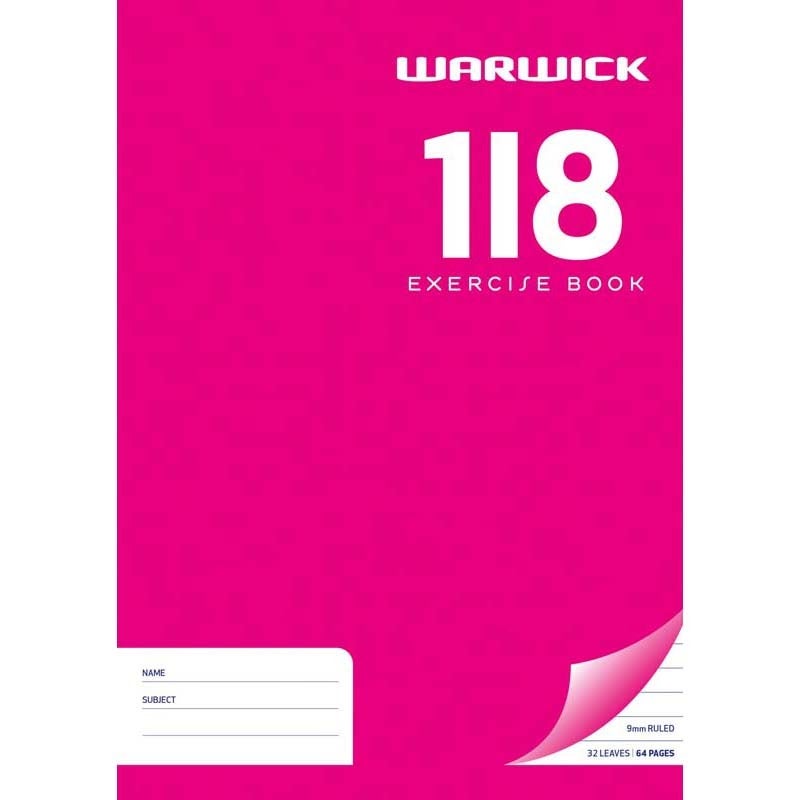 Warwick Exercise Book 1I8 9mm Ruled 32 Leaf A4 297x210mm (ILA4 ...