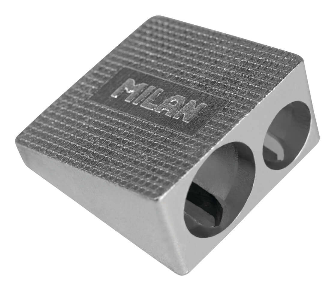 Milan Pencil Sharpener Aluminium Double Hole | Paper Plus