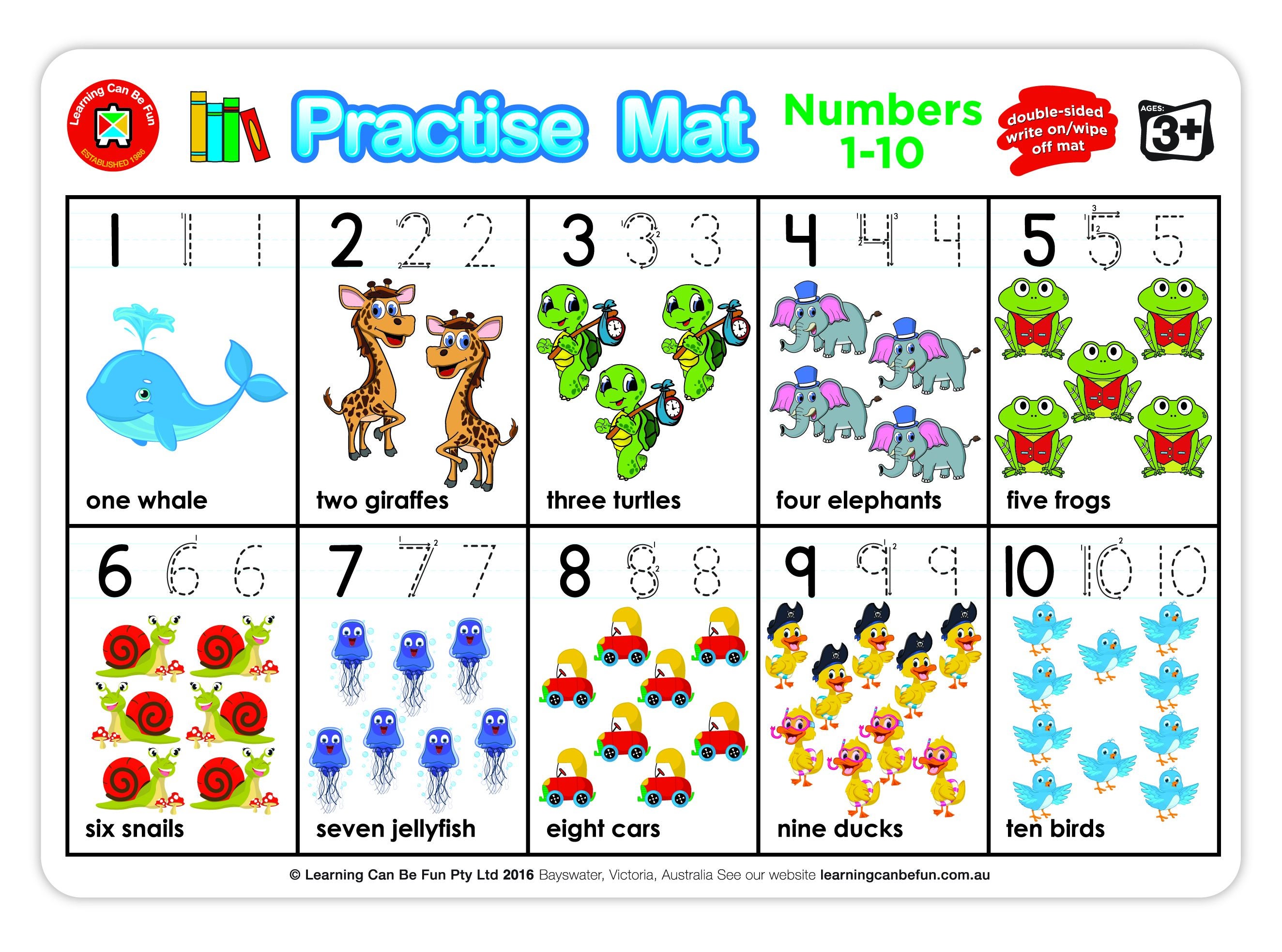 Learning Can Be Fun Practice Mats Numbers 1-10 | Paper Plus