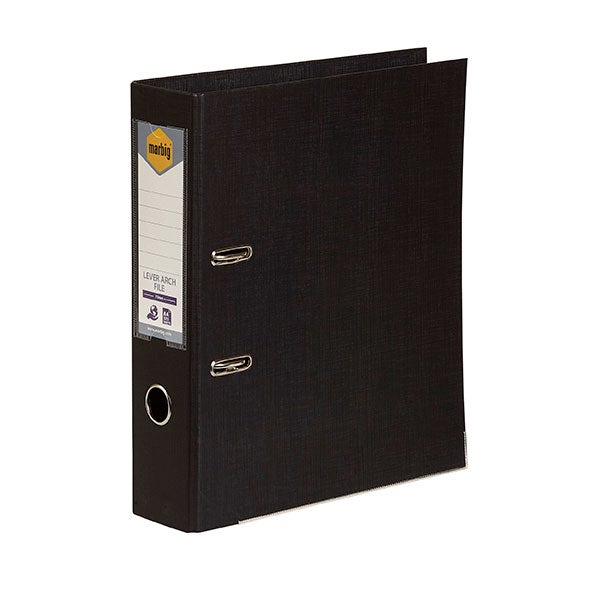 Marbig PE Lever Arch File A4 Black | Paper Plus Marbig PE Lever Arch File A4 Black | Paper Plus