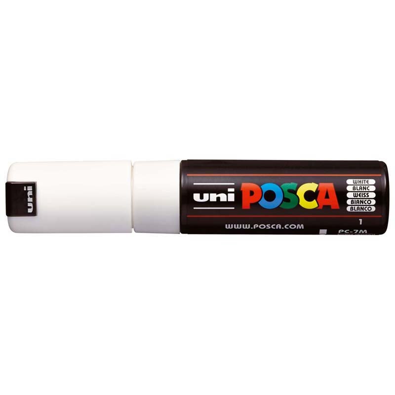 Uni Posca Marker 4.5-5.5mm Bold Bullet White PC-7M | Paper Plus