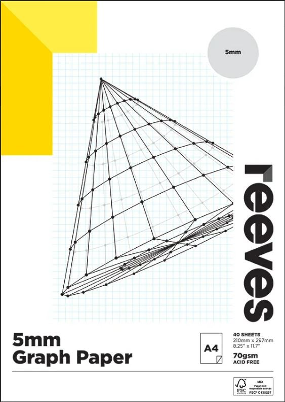 Reeves 5mm Graph A4 Pad Paper | Paper Plus