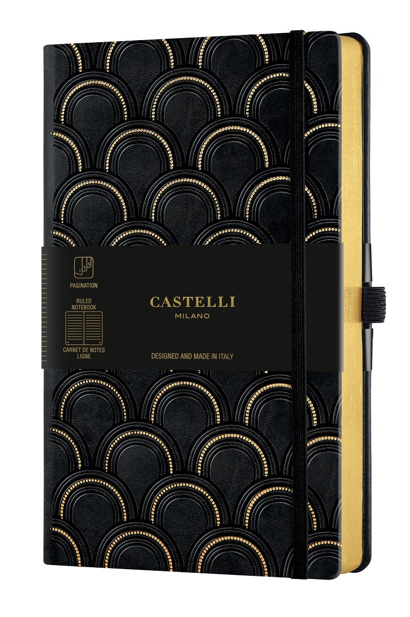 Castelli Copper and Gold A5 Ruled Notebook, Deco Gold | Paper Plus