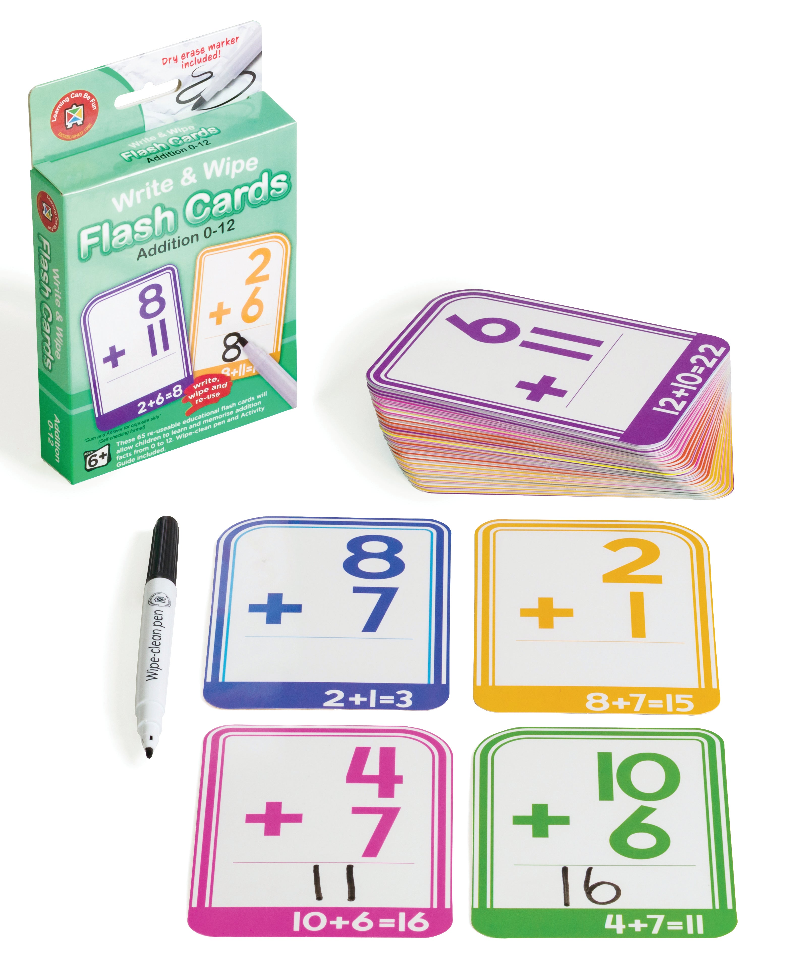 Learning Can Be Fun, Write & Wipe Flashcards, Addition | Paper Plus