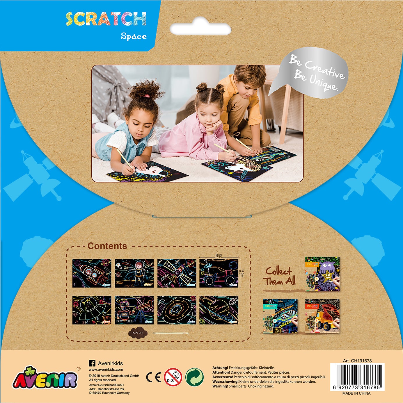 Avenir Scratch Art Kit 8 Space | Paper Plus