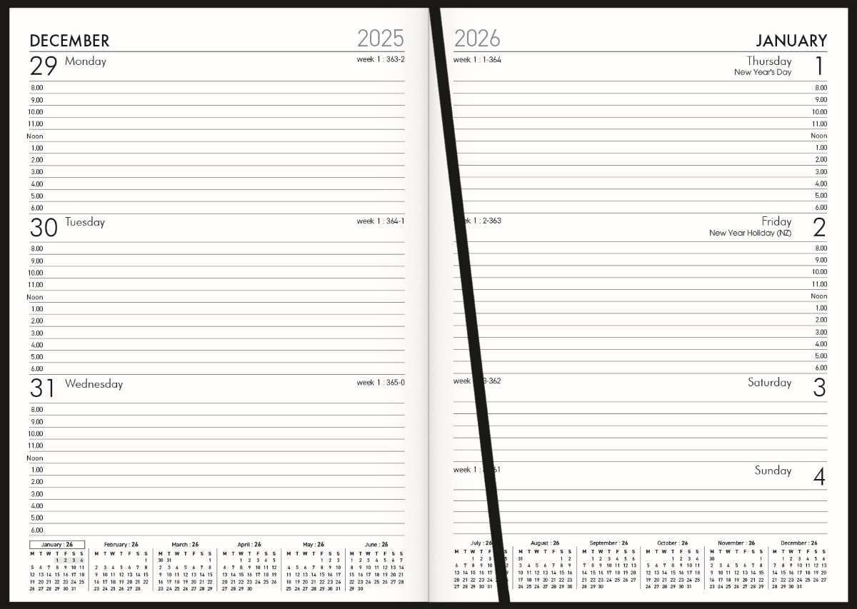 2026 Collins A53 Windsor Week To View Red Diary | Paper Plus