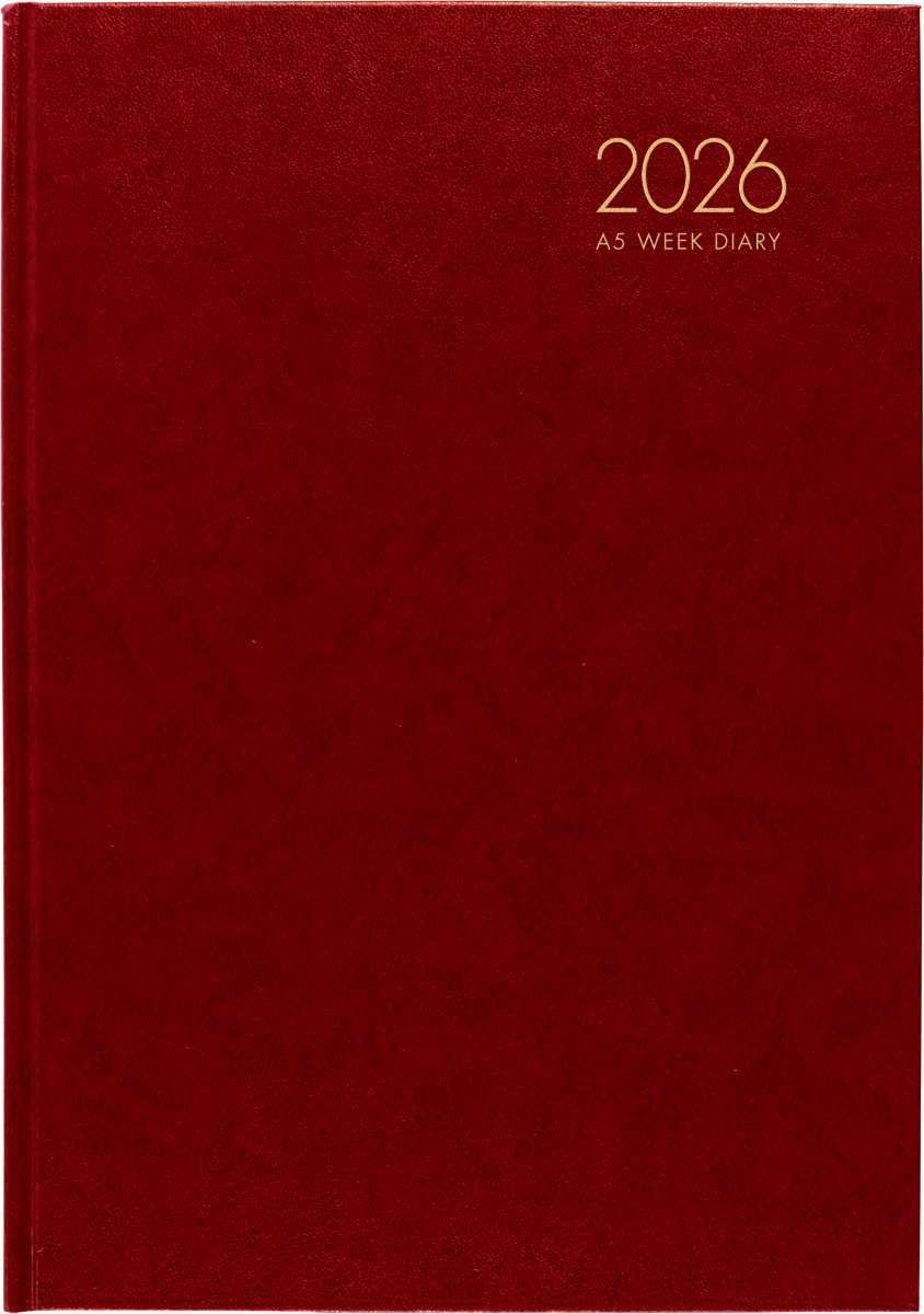 2026 Collins A53 Windsor Week To View Red Diary | Paper Plus