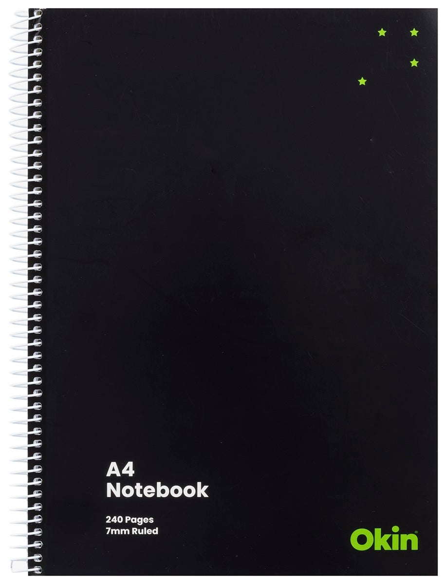 Okin Spiral Notebook A4 Soft cover 240 pg | Paper Plus