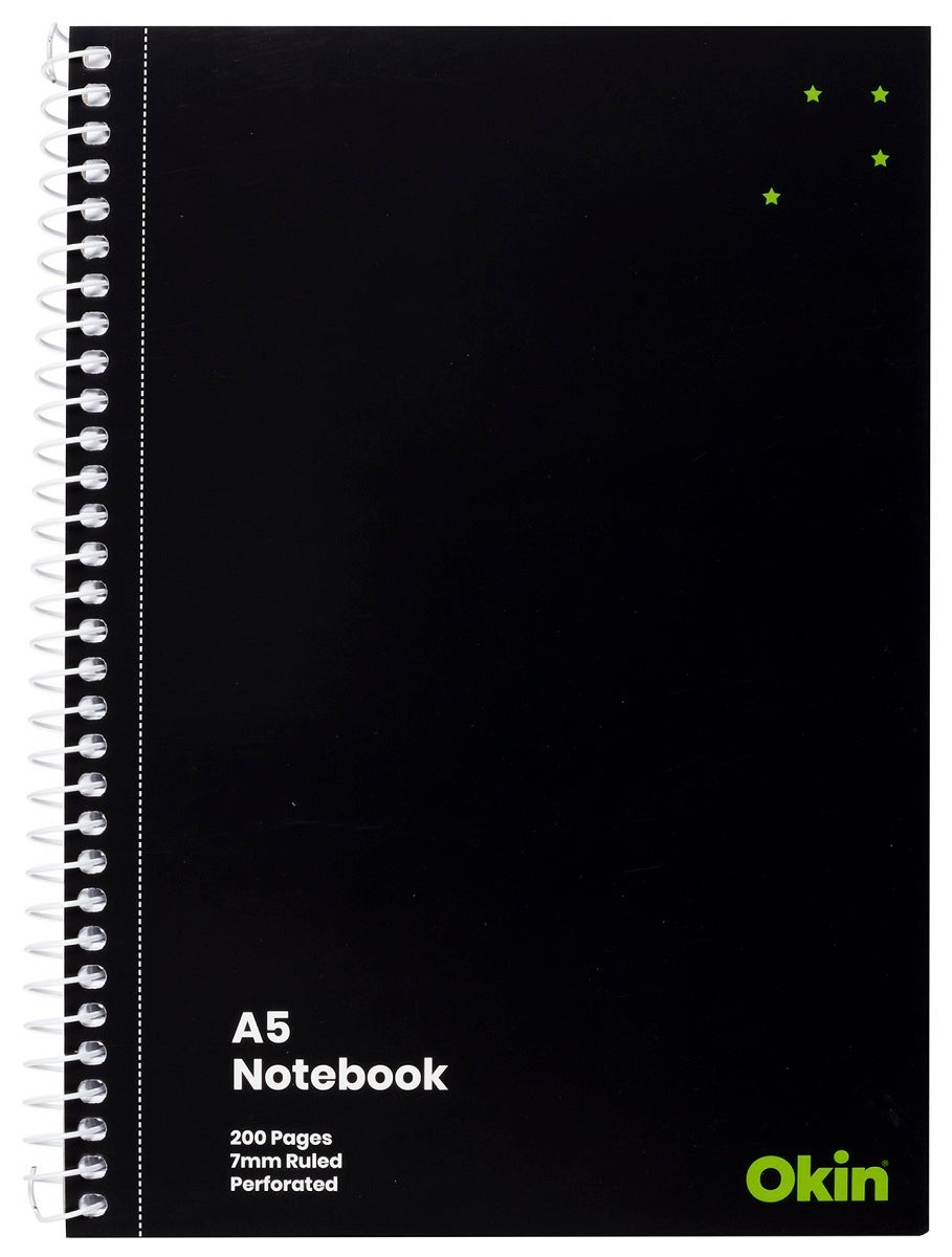 Okin Spiral Notebook A5 Soft Cover 200 pg | Paper Plus