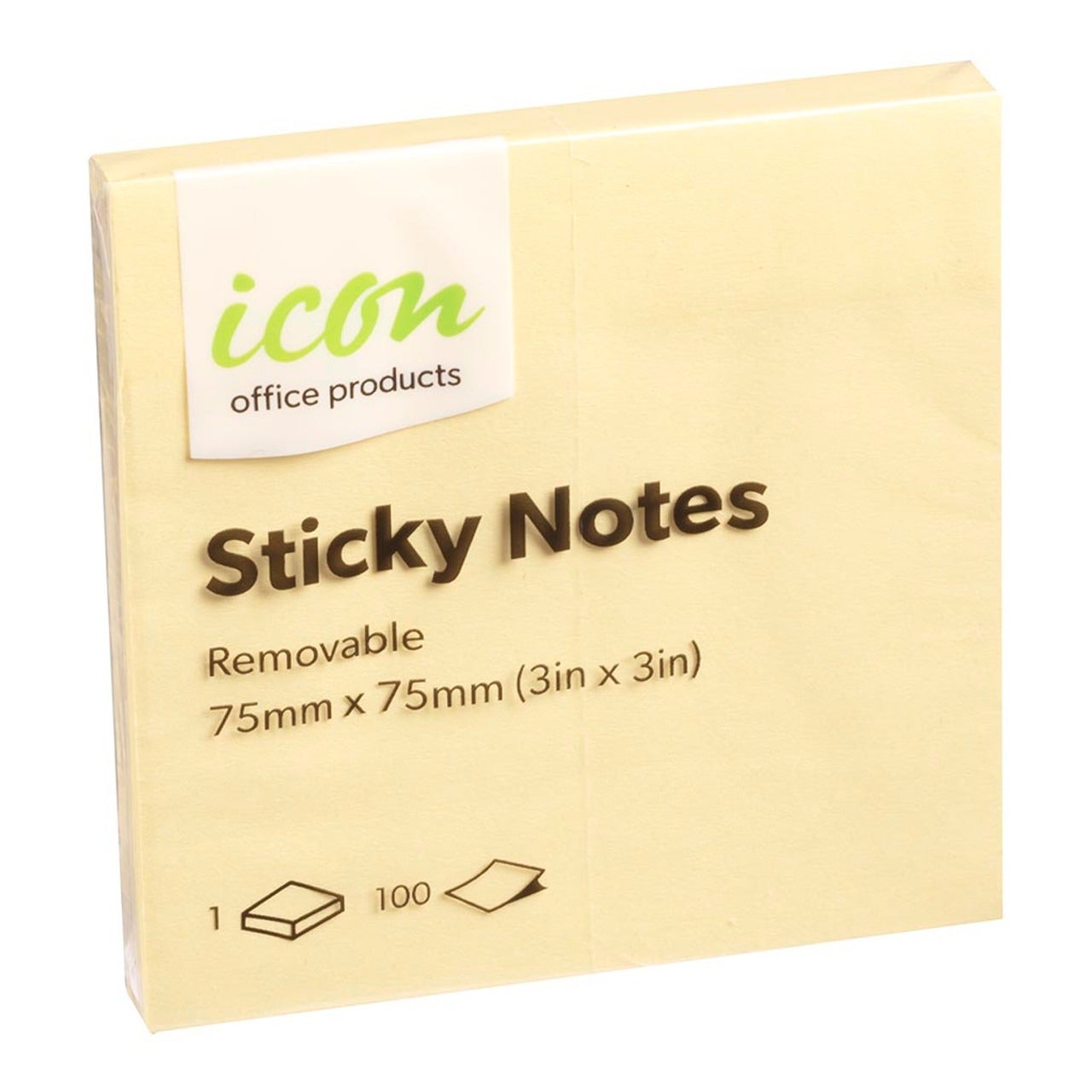 Icon/Okin Sticky Notes 75mm x 75mm Yellow | Paper Plus