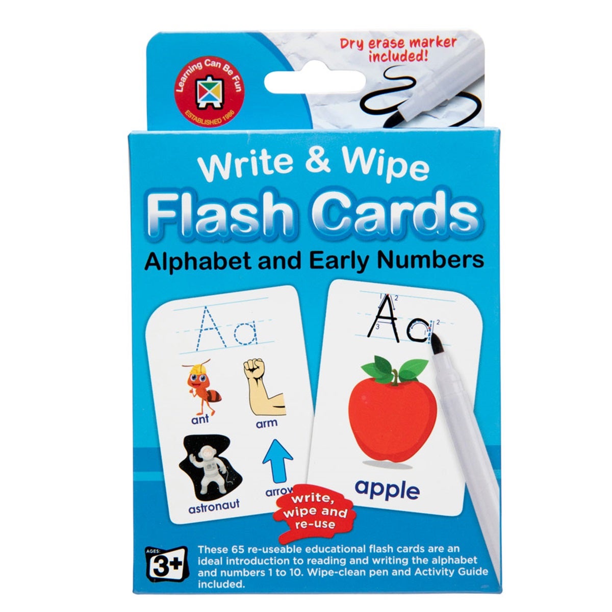 Learning Can Be Fun, Write & Wipe Flashcards, Alphabet | Paper Plus