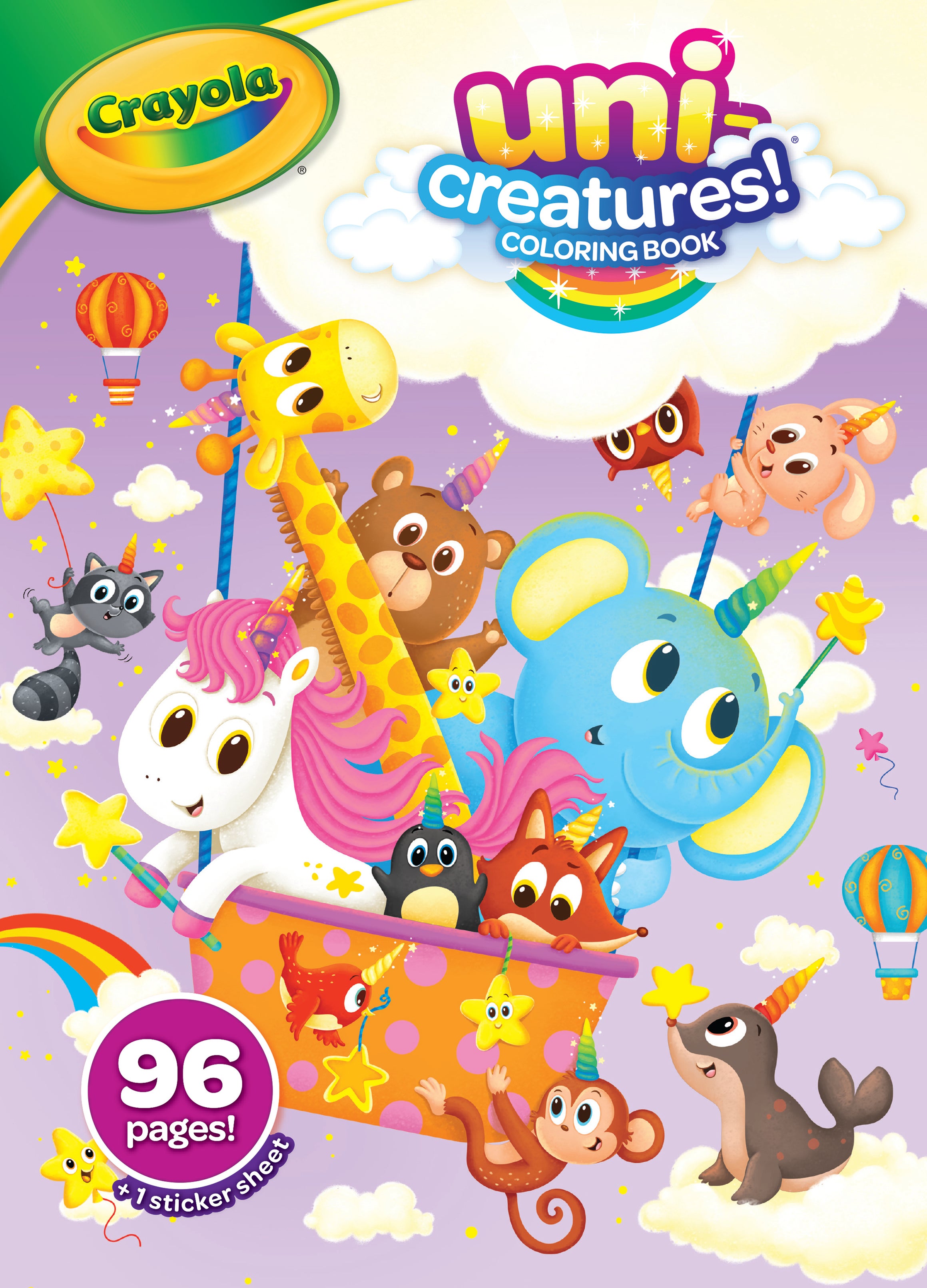Crayola Uni-Creatures Colouring Book With Stickers 96 Pages | Paper Plus