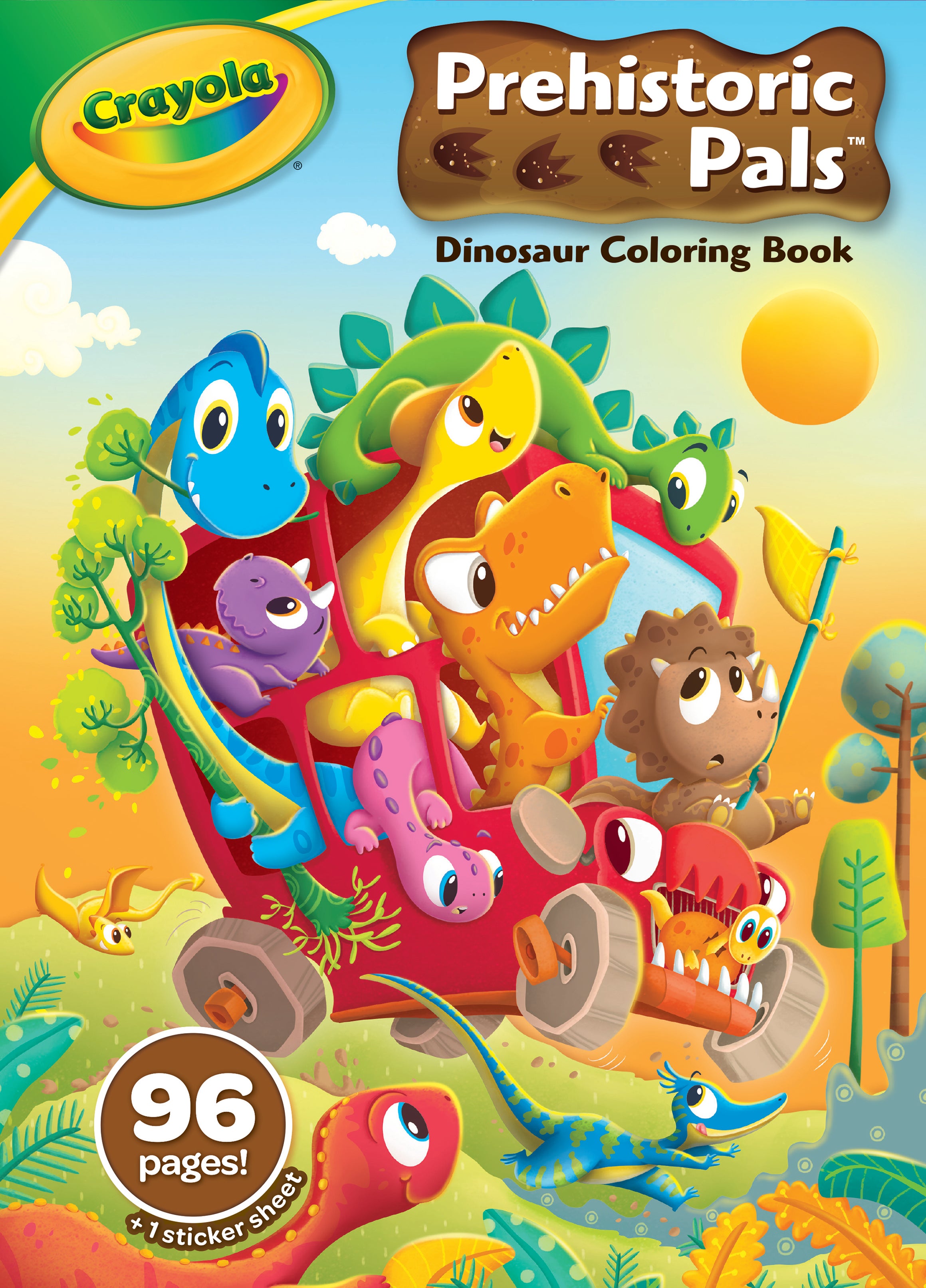 Crayola Prehistoric Pals Colouring Book With Stickers 96 Pages | Paper Plus