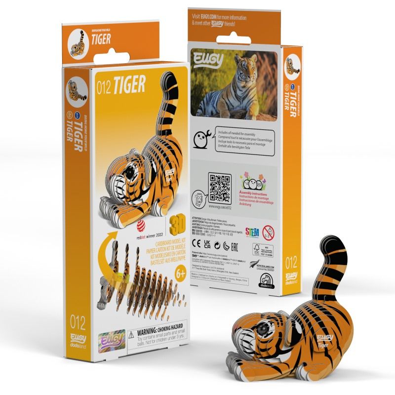 Eugy 3D Cardboard Model - Tiger #012 | Paper Plus