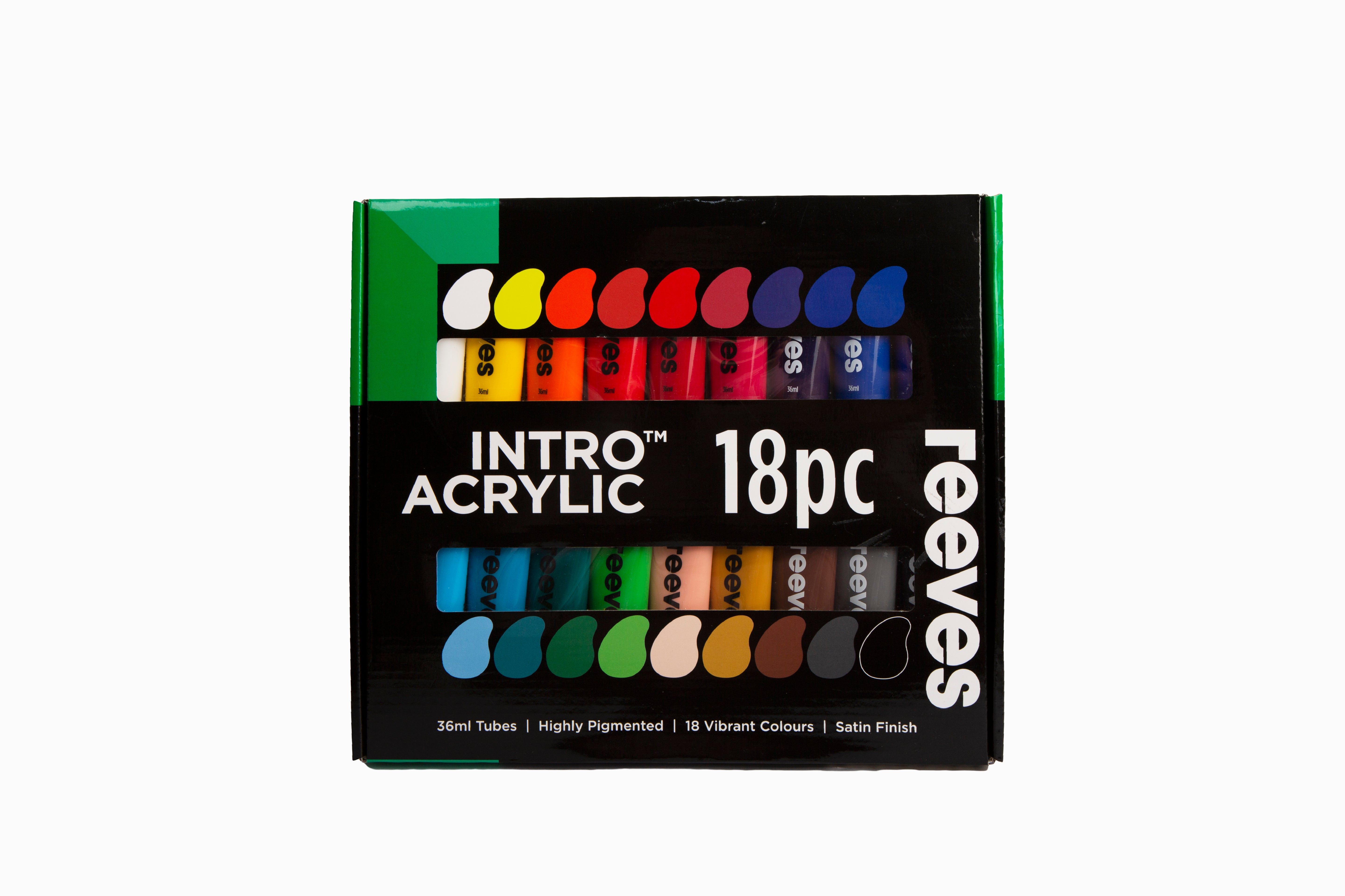 Reeves Intro Acrylic Paint 36ml Set 18 | Paper Plus