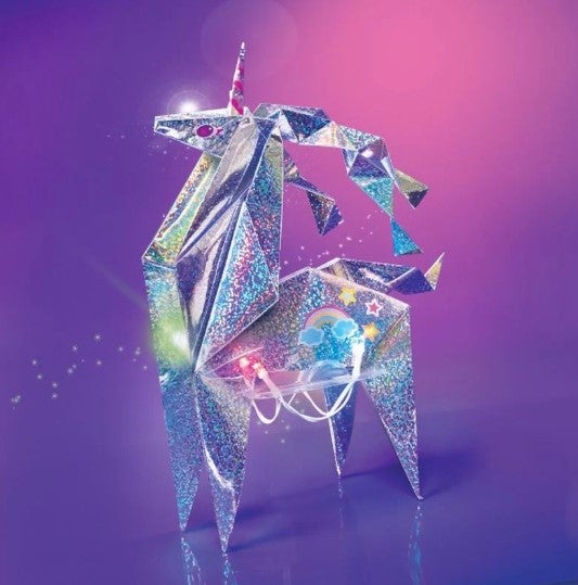 4M Kidz Maker Holographic Light Up Origami Unicorn | Paper Plus